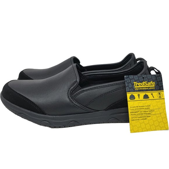 Tredsafe | Shoes | Nwt Tredsafe Sara Black Slip Resistant Round Toe ...